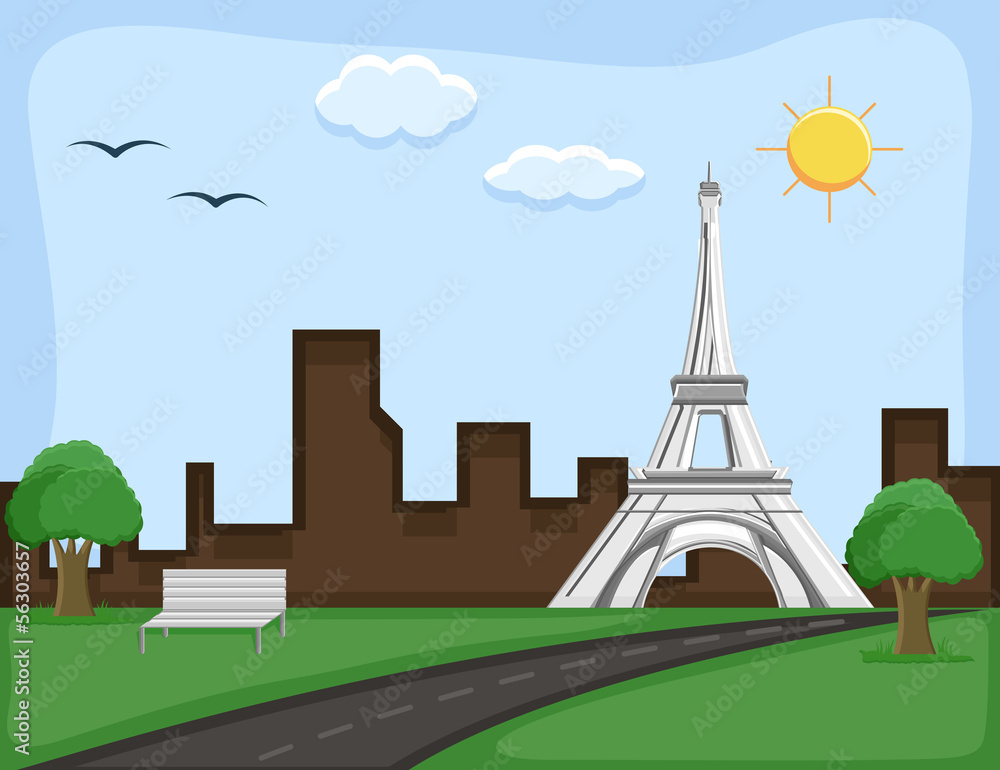 France - Cartoon Background Vector Stock Vector | Adobe Stock