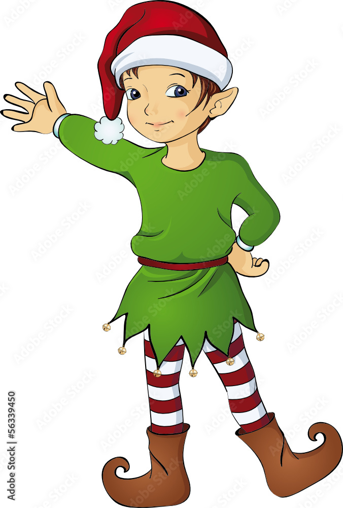 Wichtel Weihnachtself Helfer Stock-Vektorgrafik | Adobe Stock