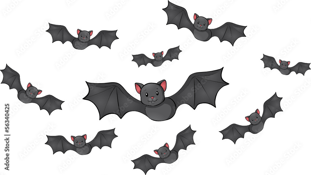 Fledermäuse Fledermausschwarm Halloween Stock Vector | Adobe Stock