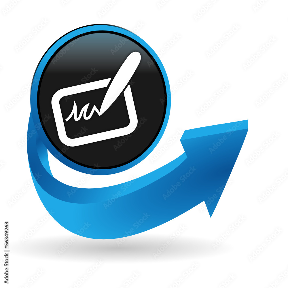 signer ici sur bouton flèche bleue Stock Vector | Adobe Stock