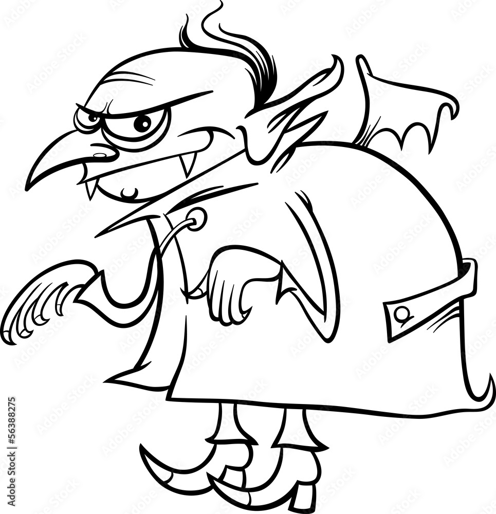 vampire cartoon for coloring book Stock Vector | Adobe Stock