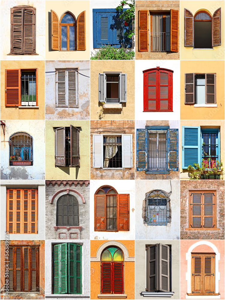 Mediterranean windows Stock Photo | Adobe Stock