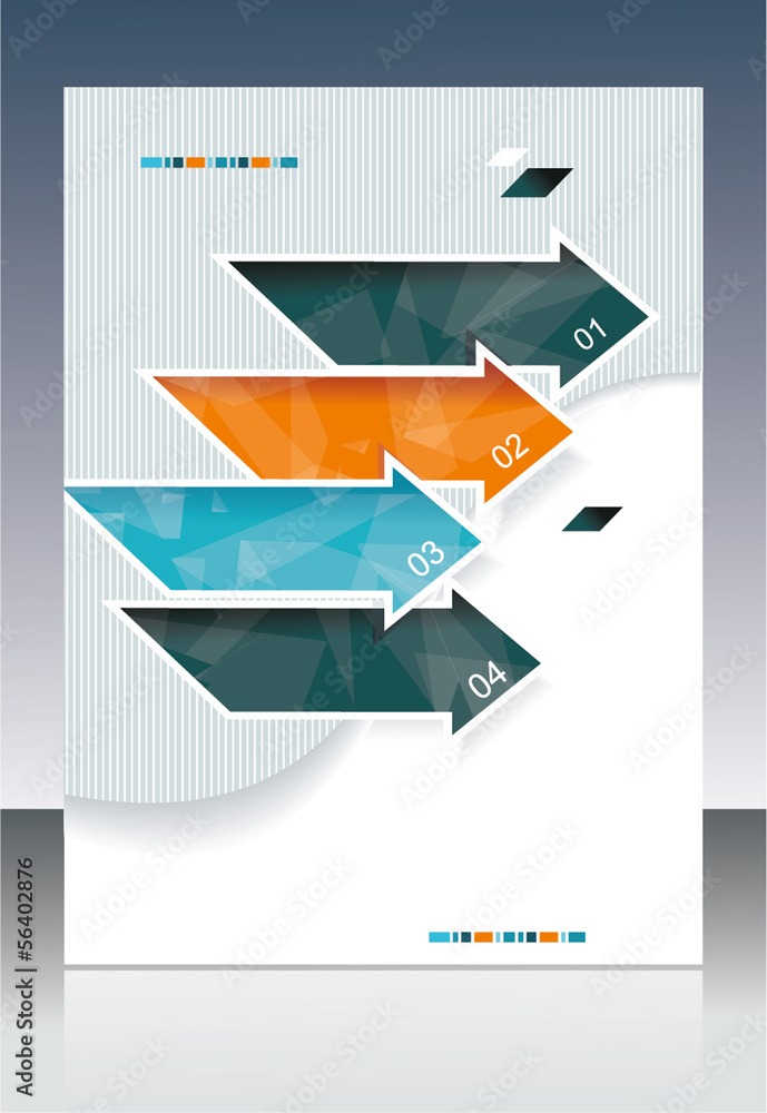 Vector brochure template design with cubes and arrows elements. Stock ...