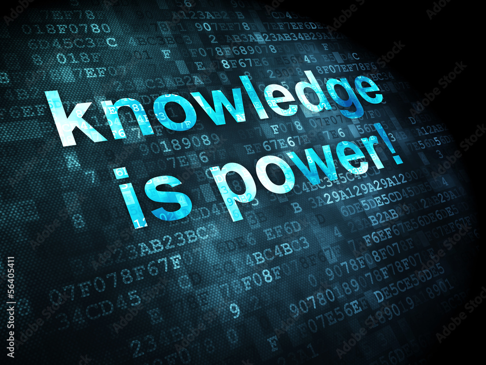 Education concept: Knowledge Is power! on digital background Stock ...