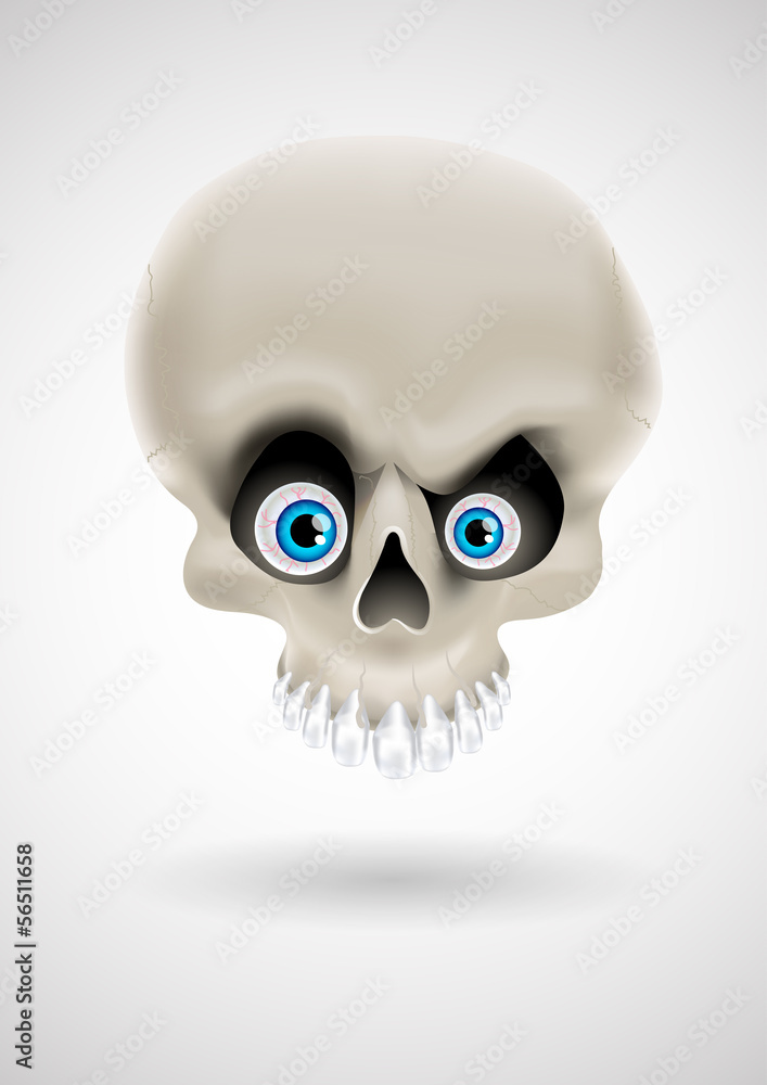 funny skull vector with silver teeth Stock Vector | Adobe Stock