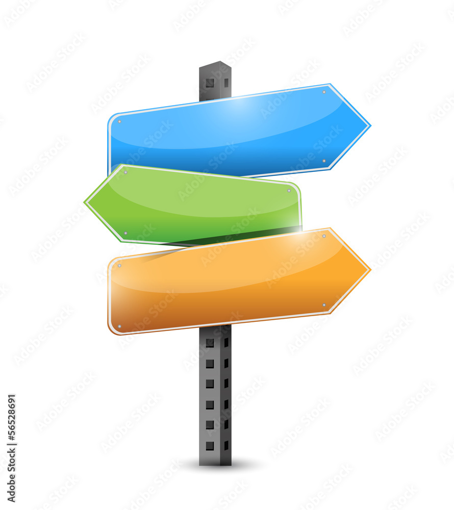 three way question mark road sign illustration Stock Illustration ...