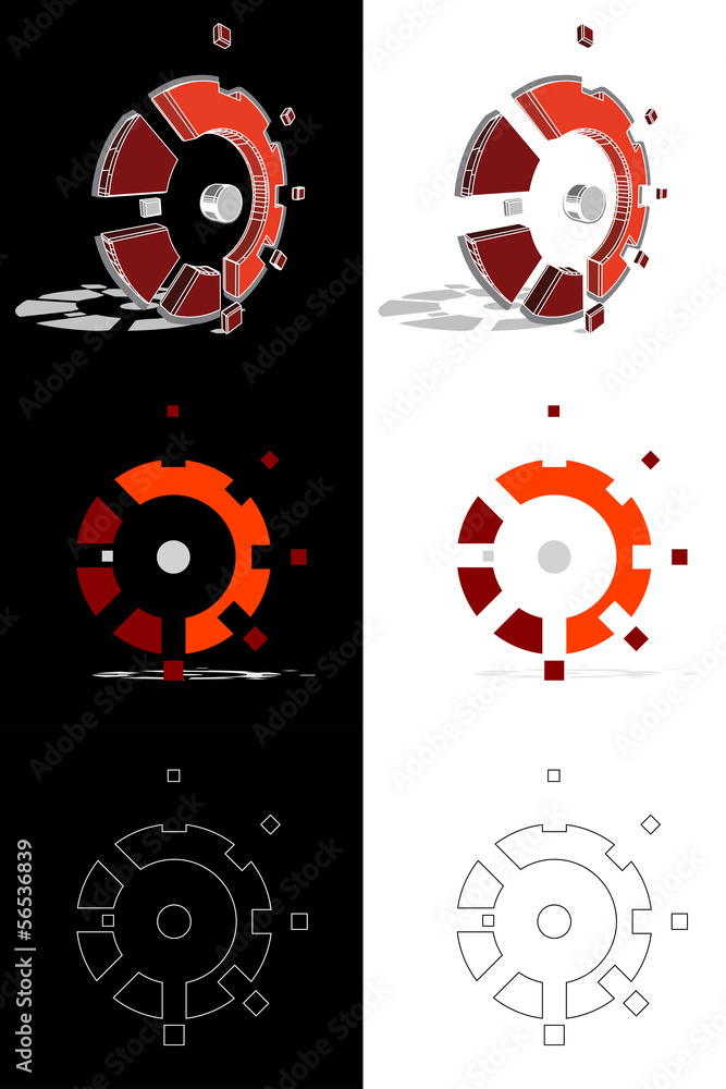 Vetor de Mechanic gear logo evolution - vector eps10 do Stock | Adobe Stock