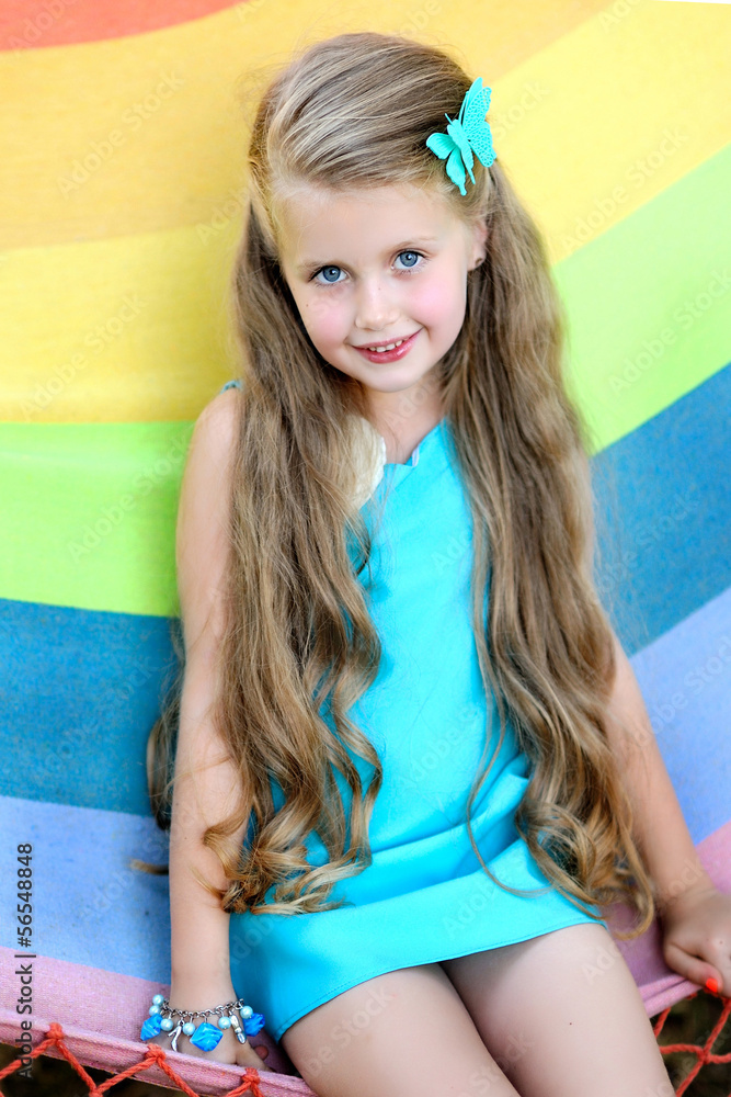 Photography Poster portrait of little girl outdoors in summer | Wall ...