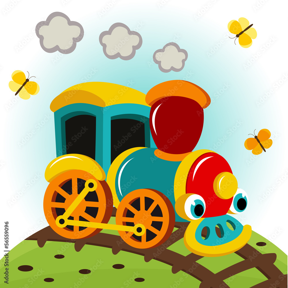 animated train - vector illustration Stock Vector | Adobe Stock