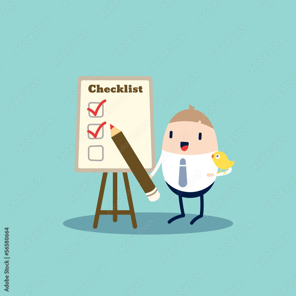 Checklist cartoon Illustration Stock Vector | Adobe Stock