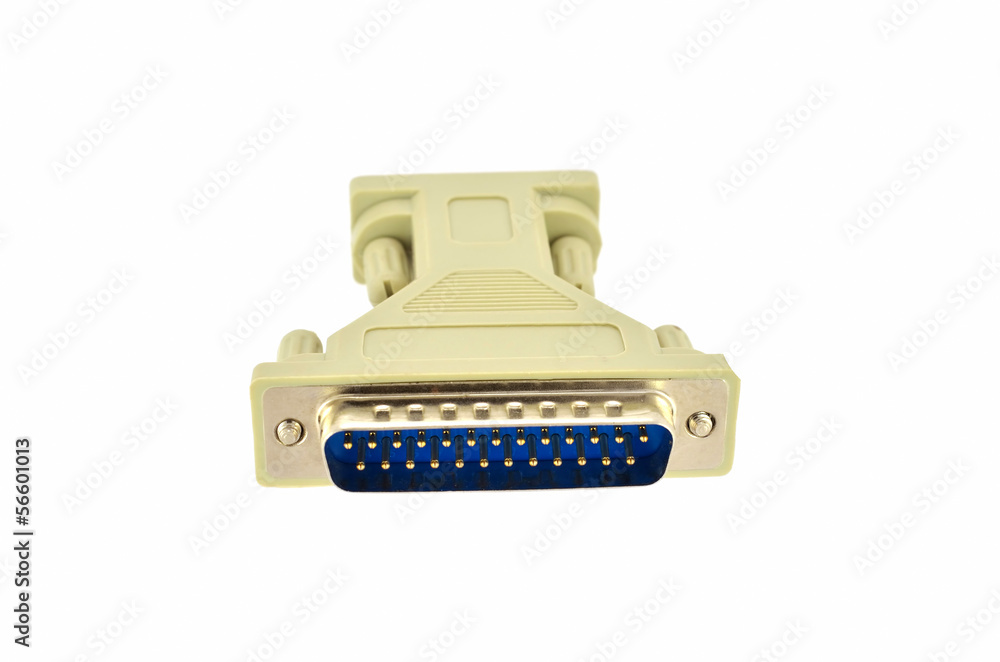D-Sub plug-and-socket adapter (computer monitor plug) Stock Photo ...