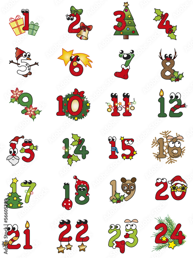 christmas numbers Stock Illustration | Adobe Stock