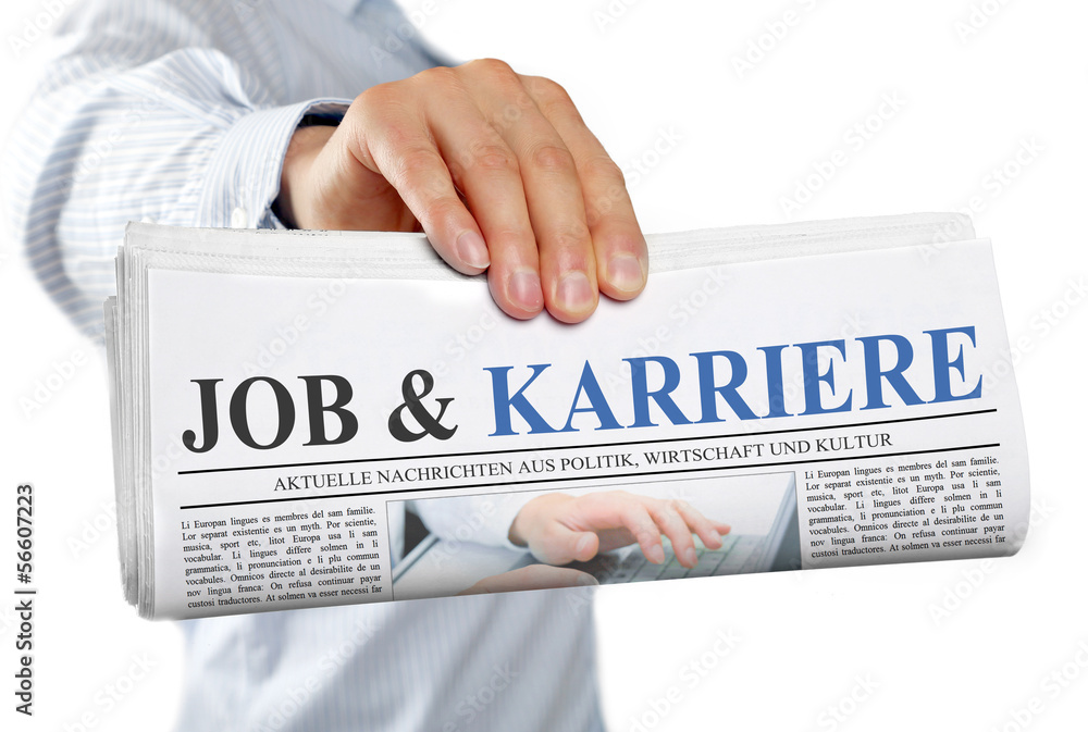 Zeitung mit Job & Karriere Stock-Foto | Adobe Stock