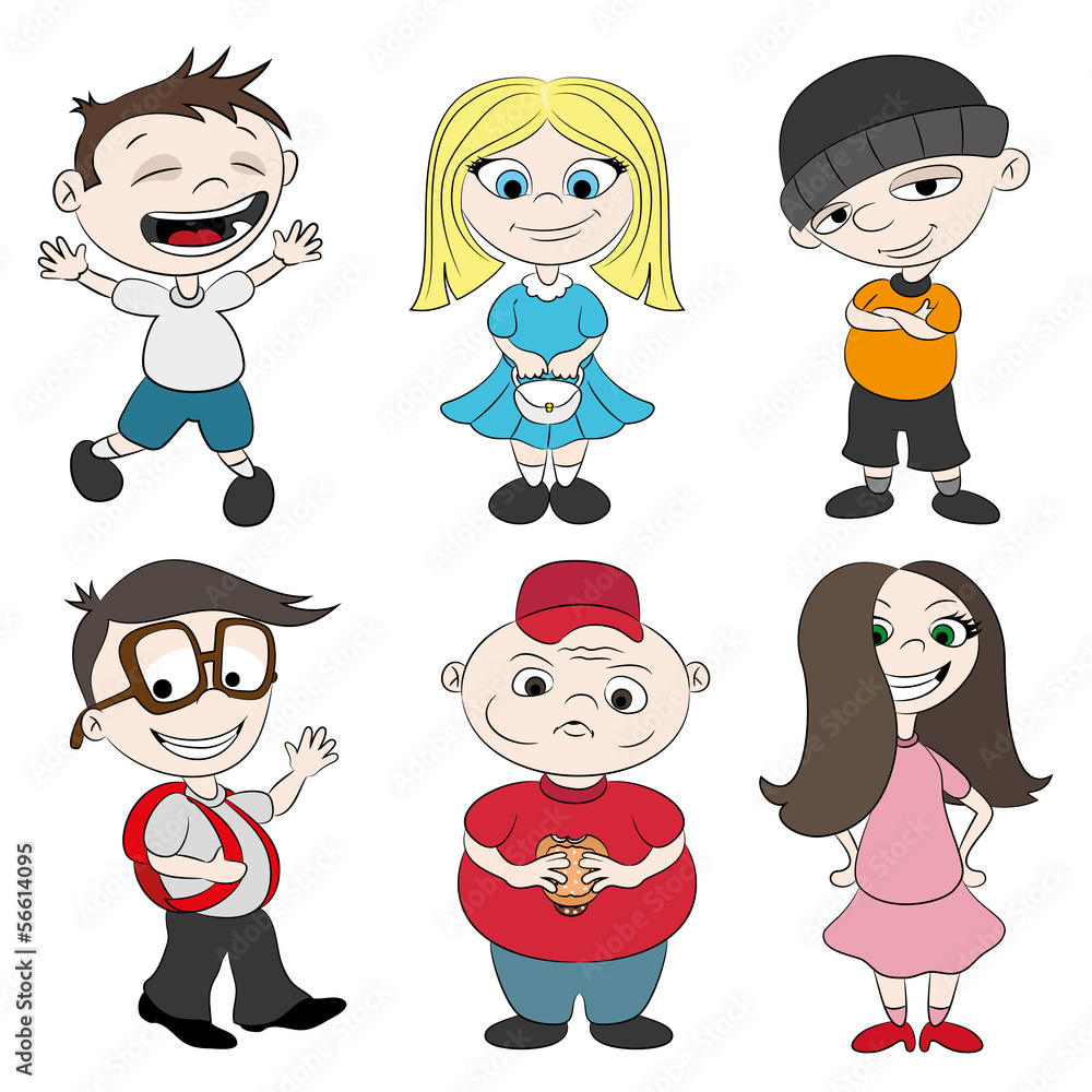 Cartoon kids. Stock Vector | Adobe Stock
