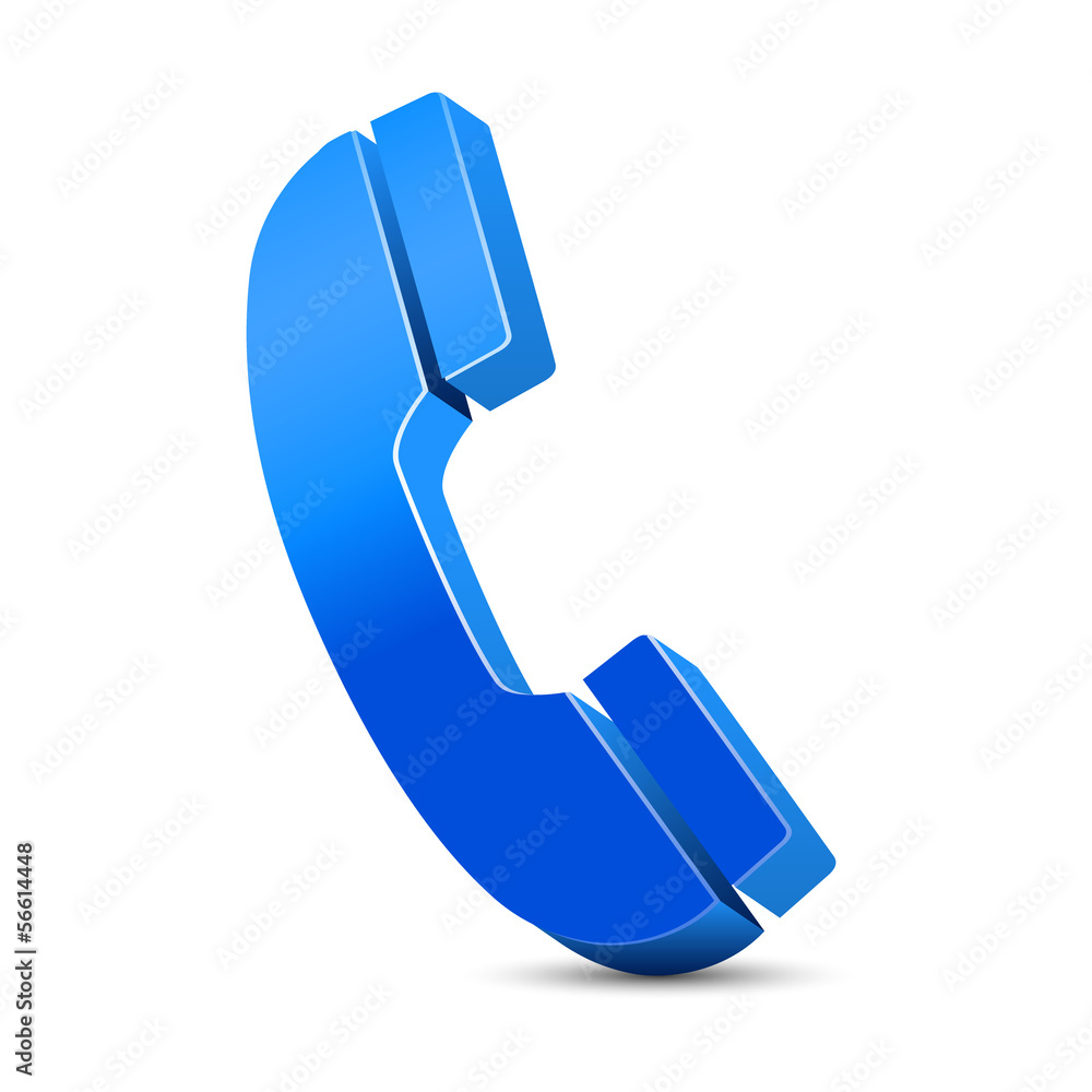 Blue Telephone Icon Vector