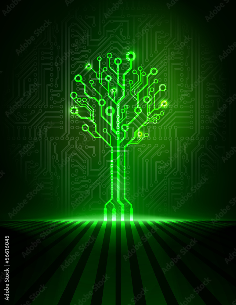 Circuit tree Stock Vector | Adobe Stock