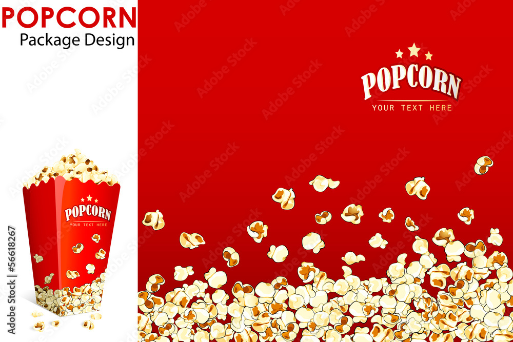vector illustration of print layout for popcorn bucket Stock Vector ...