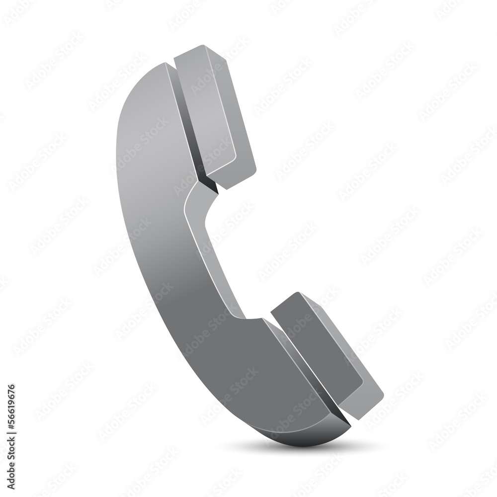 grey phone icon 3d Stock-Vektorgrafik | Adobe Stock