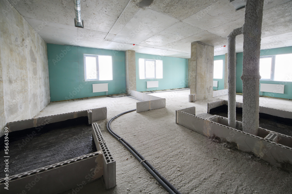 Apartment in building under construction without finishing Stock Photo ...