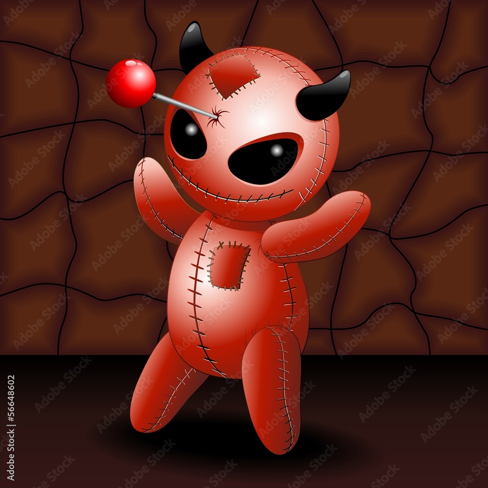 Voodoo Doll Evil Devil Cartoon-Diavoletto Demonio Cattivo Stock Vector ...