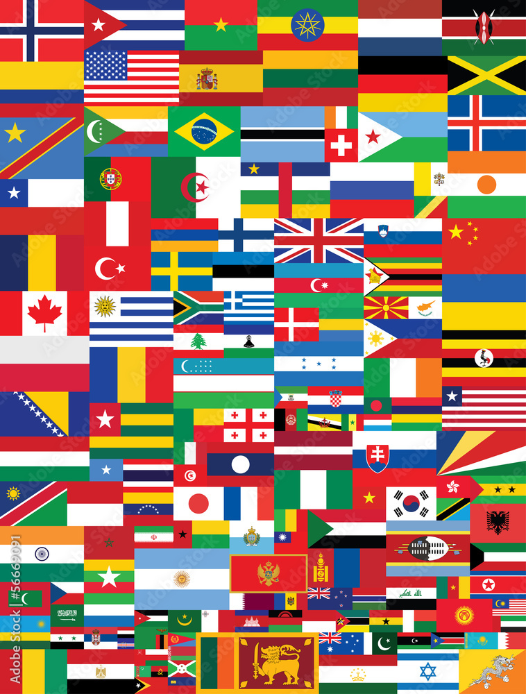 world flags background vector illustration Stock Vector | Adobe Stock
