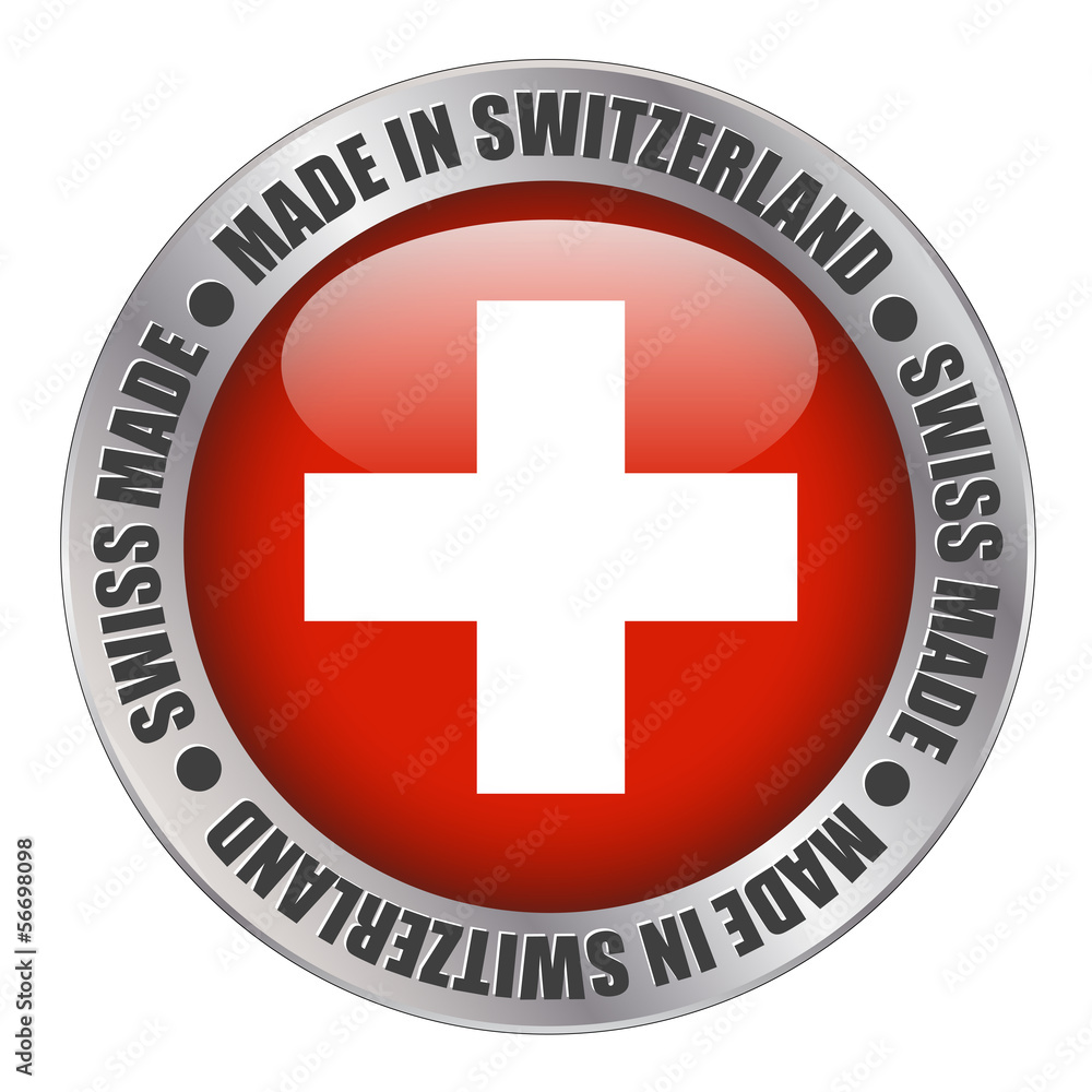 “MADE IN SWITZERLAND” label (badge stamp flag swiss made) Stock ...