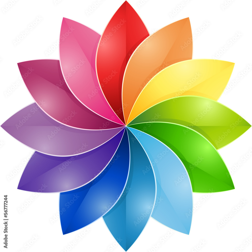 Color Wheel Flower Stock Vector | Adobe Stock