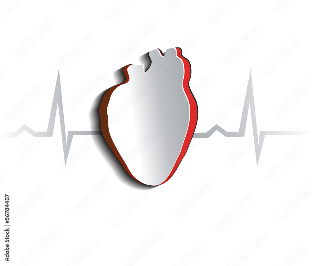 Human heart, abstract design. Cut out heart shape Stock 벡터 | Adobe Stock