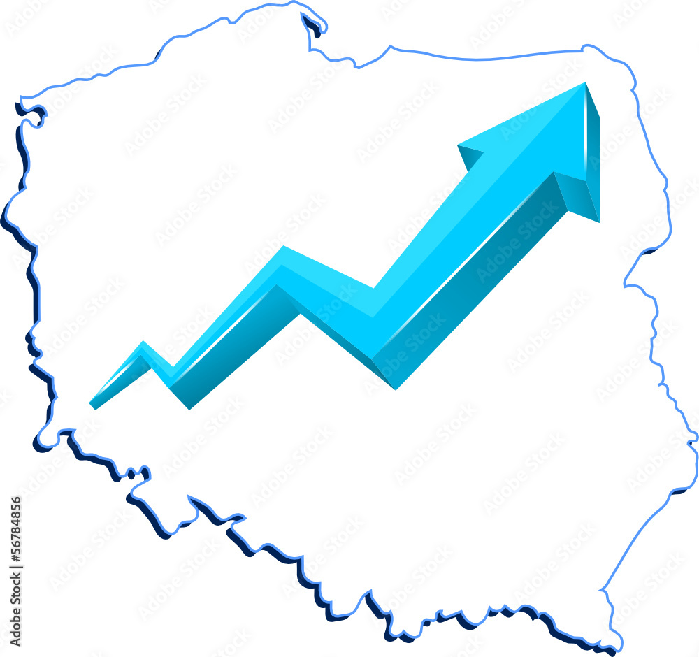 mapa Polski i strzałka Stock Vector | Adobe Stock