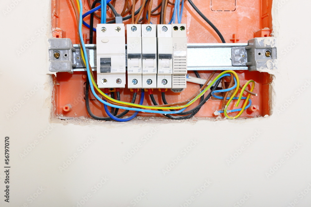 Foto de Electrical panel box with fuses and contactors do Stock | Adobe ...