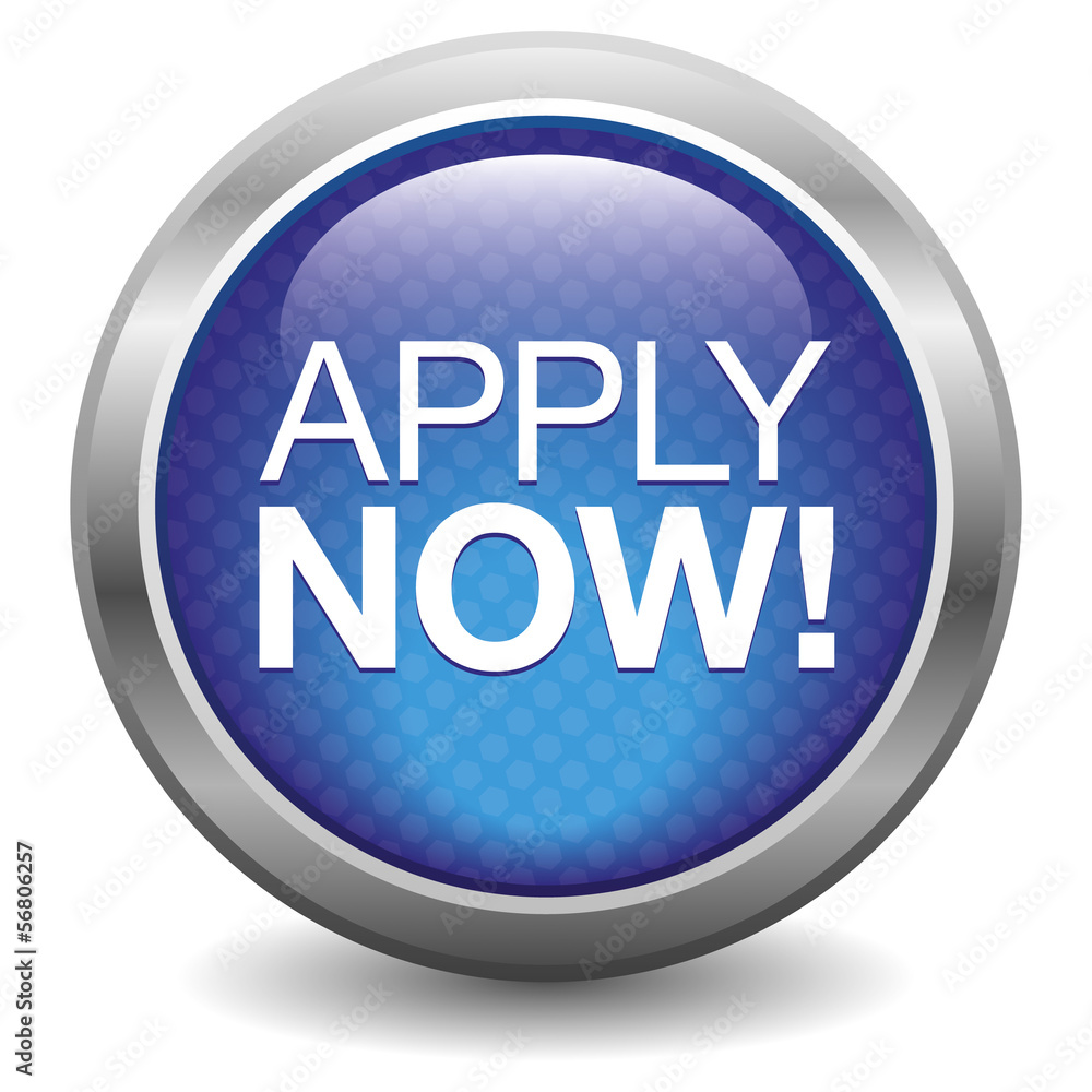 Blue Apply now! button Stock Vector | Adobe Stock