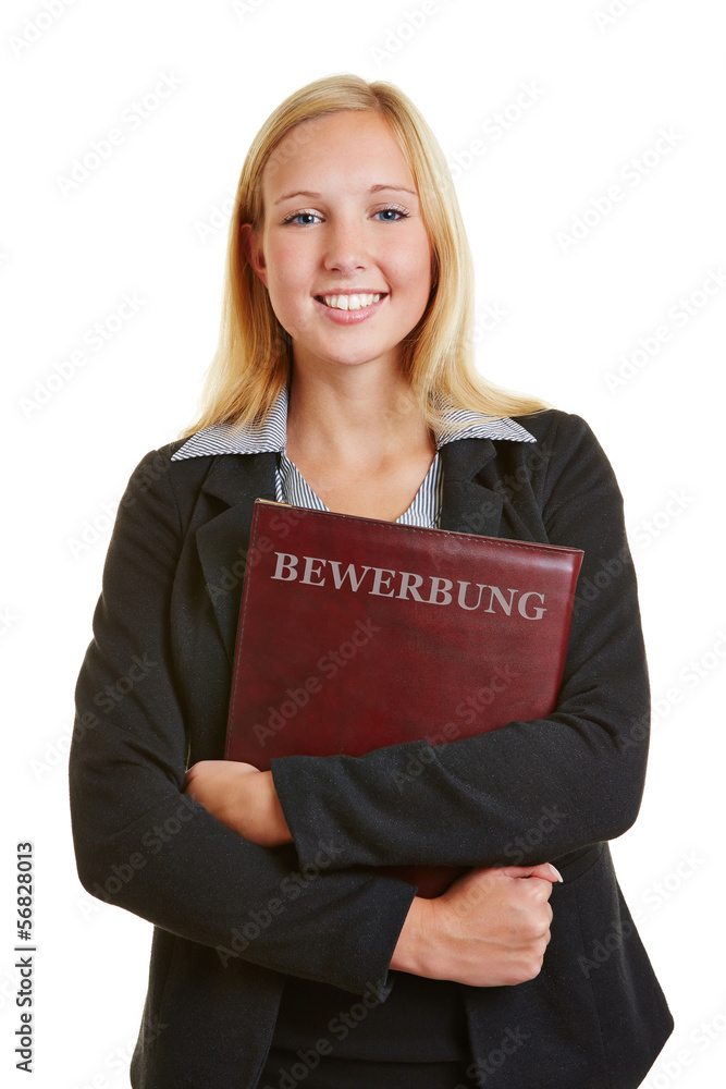 Young woman with application portfolio Stock Photo | Adobe Stock