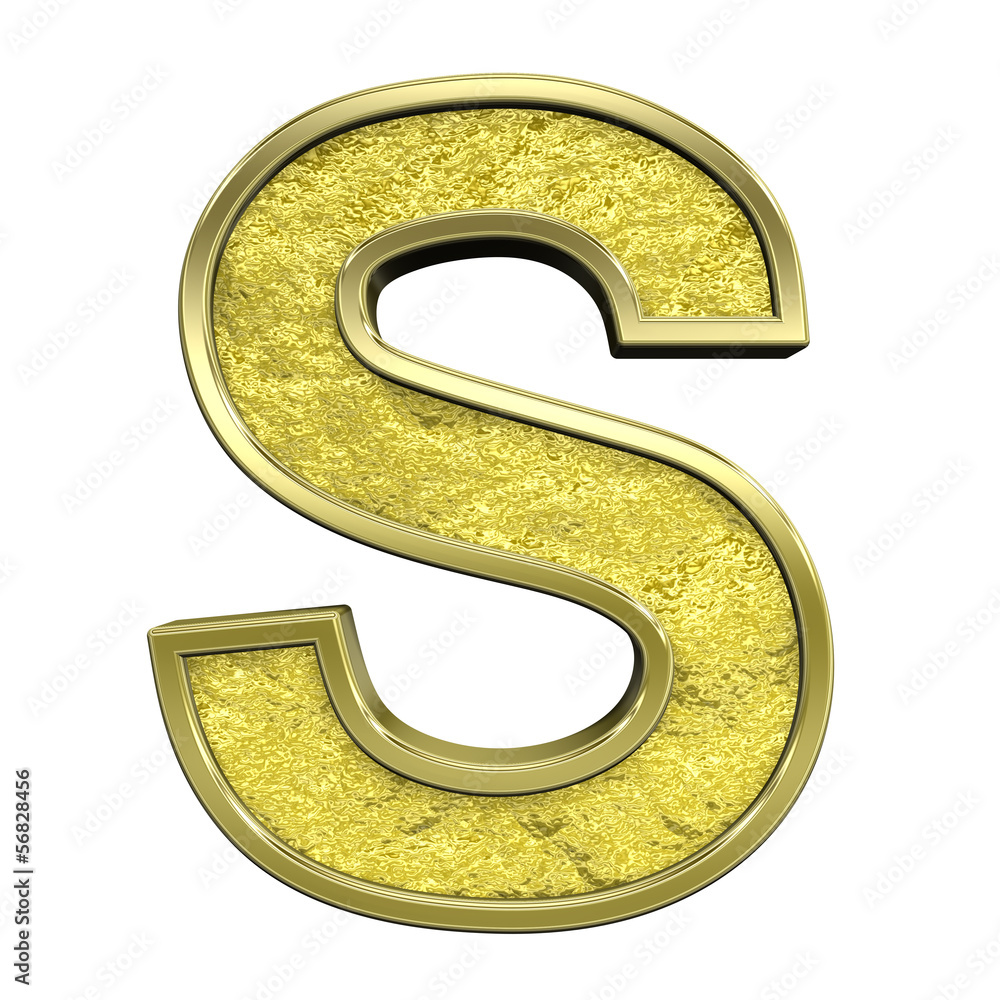 One letter from gold cast alphabet set Stock Illustration | Adobe Stock