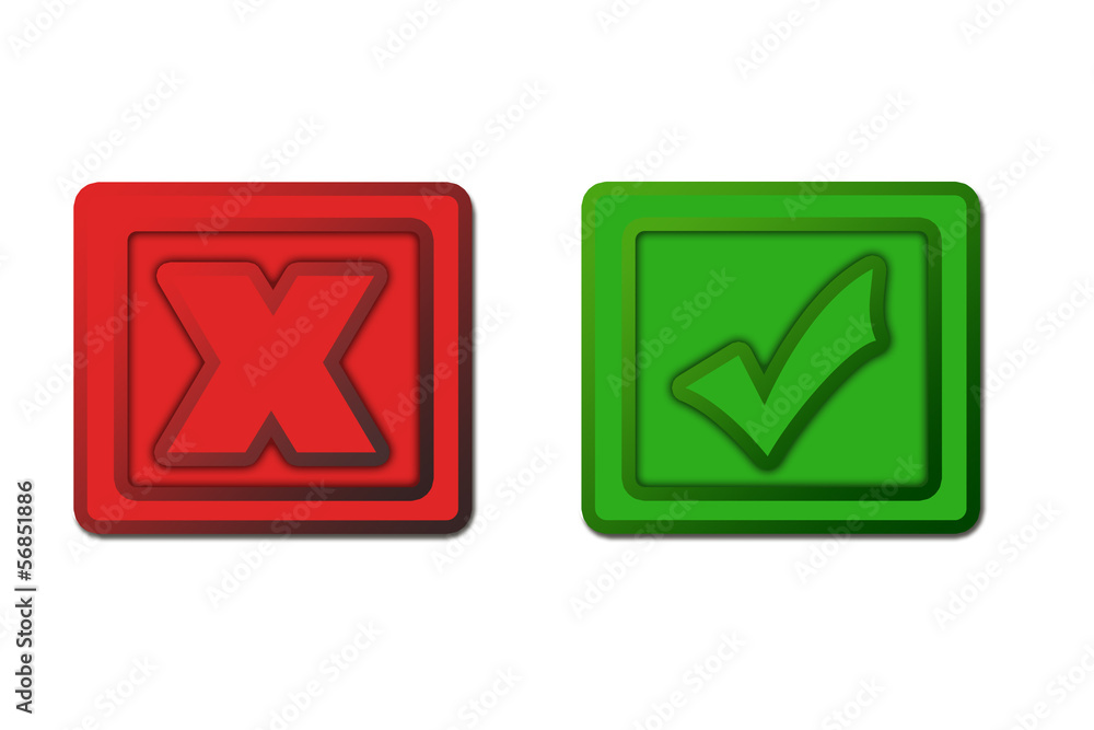 Check and cancel icons Buttons x und haken Stock Illustration | Adobe Stock