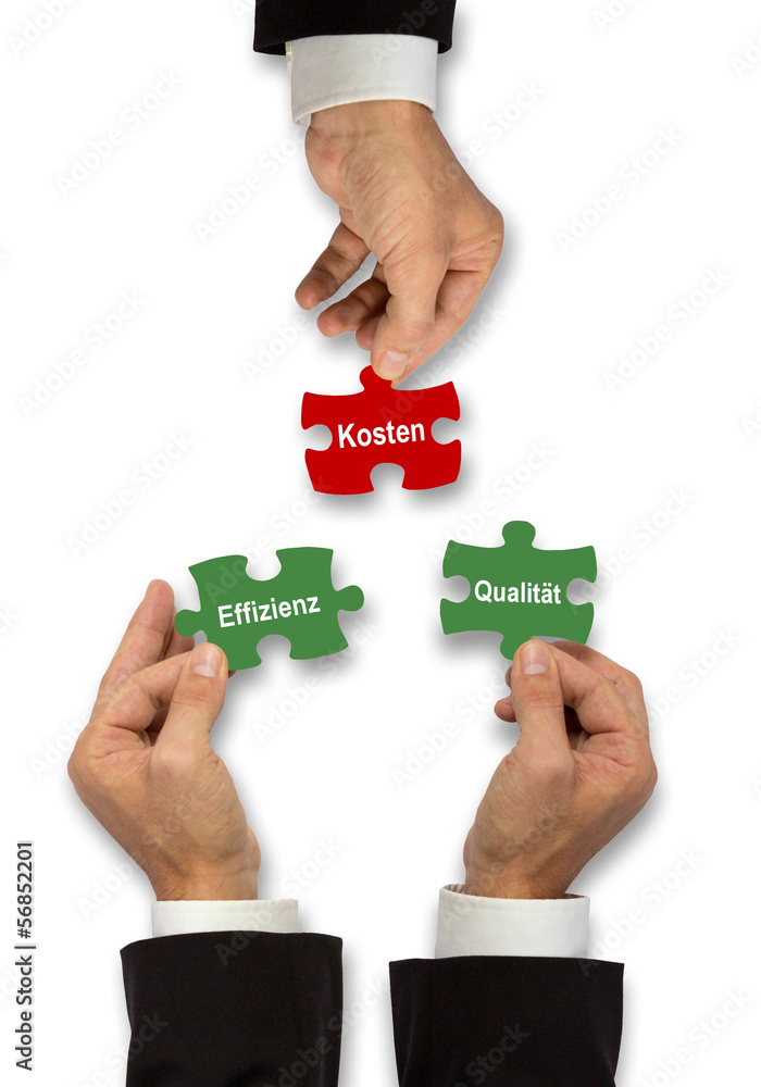 Kosten vs. Effizienz und Qualität Stock-Foto | Adobe Stock