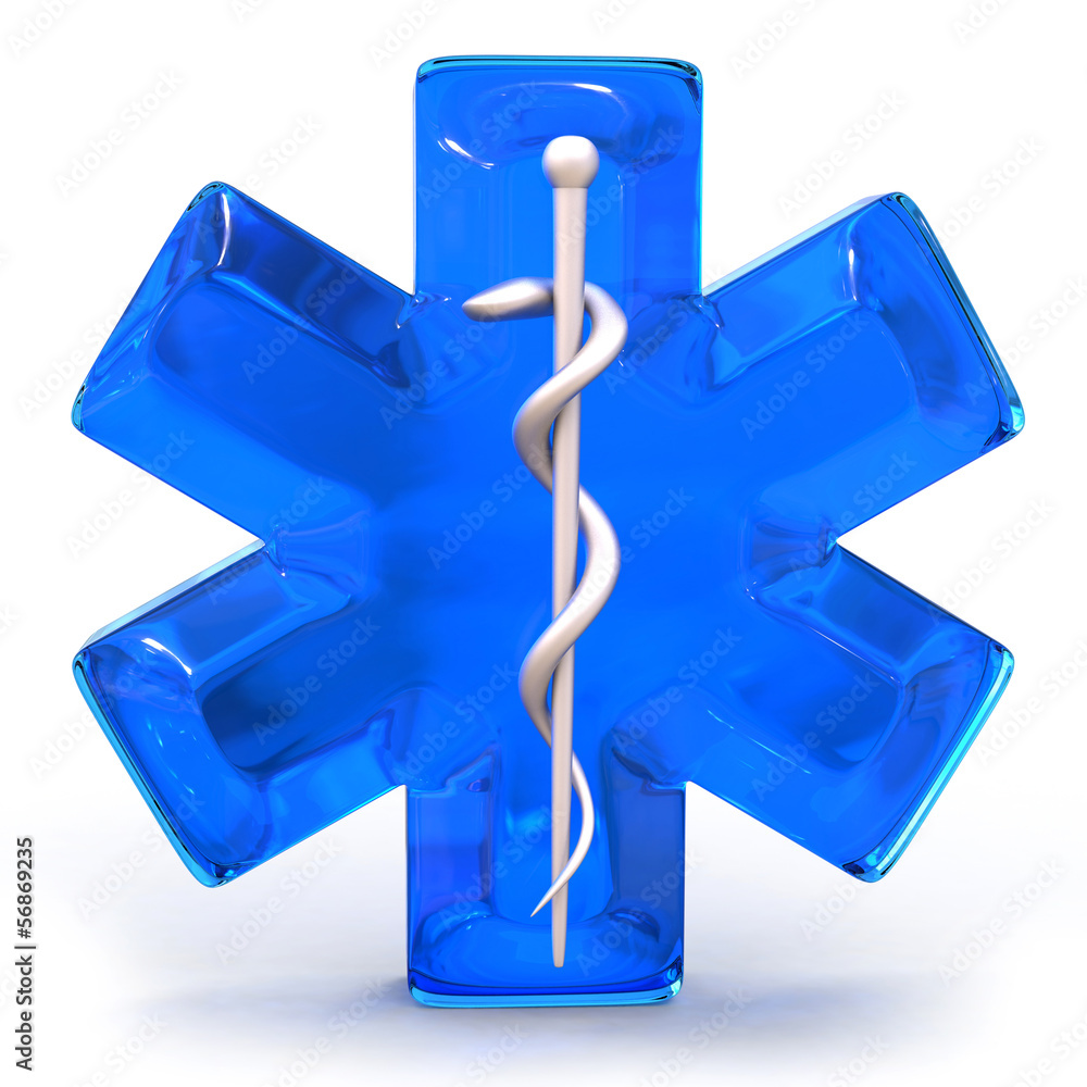 blue medical symbol isolated over white background Stock Illustration ...