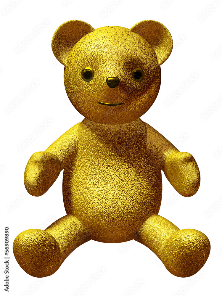Teddy bear in gold Stock Illustration | Adobe Stock