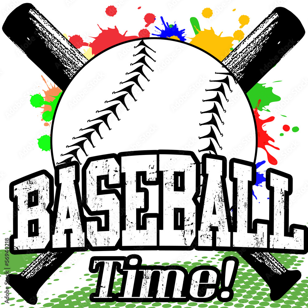 Baseball Time poster Stock Vector | Adobe Stock
