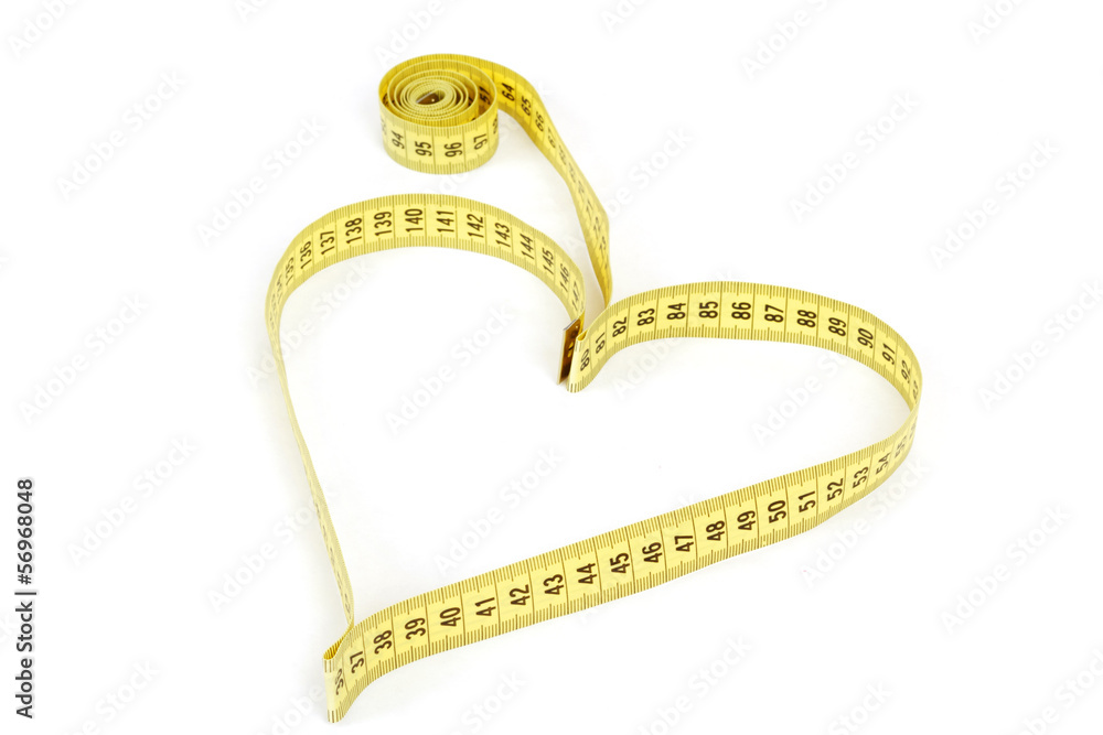 Tape measure heart shape - health, weight concept Stock Photo | Adobe Stock