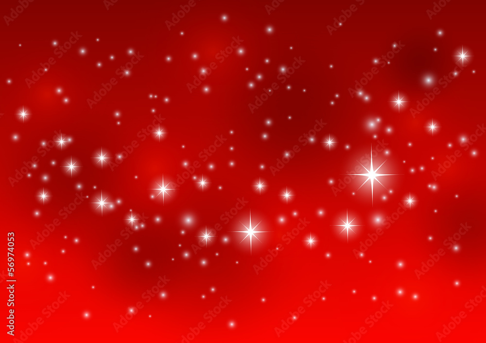 Shiny starry lights on red background Stock Vector | Adobe Stock