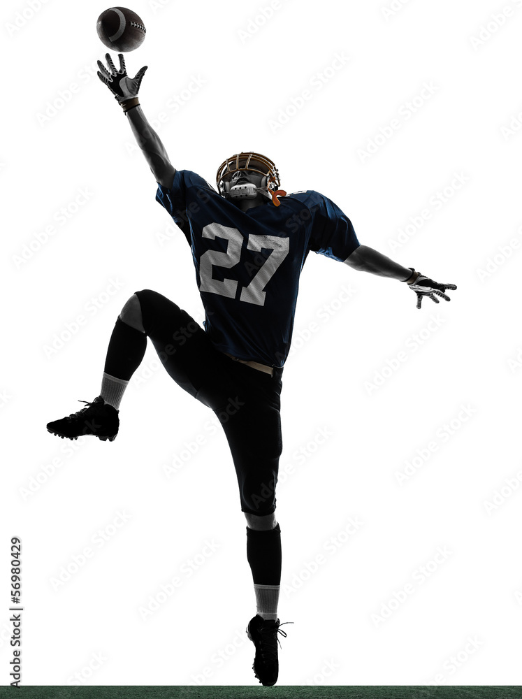 American Football Player Catching Silhouette
