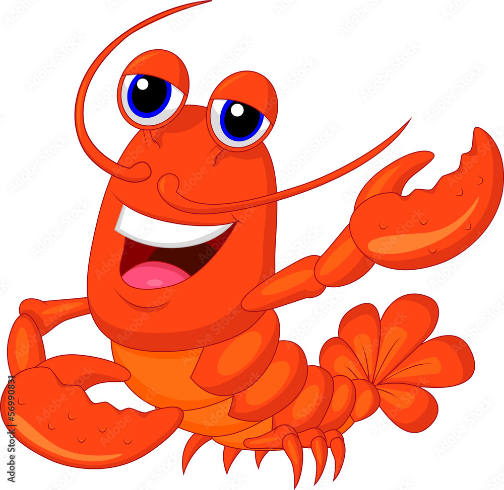 Cute lobster cartoon presenting Stock Vector | Adobe Stock