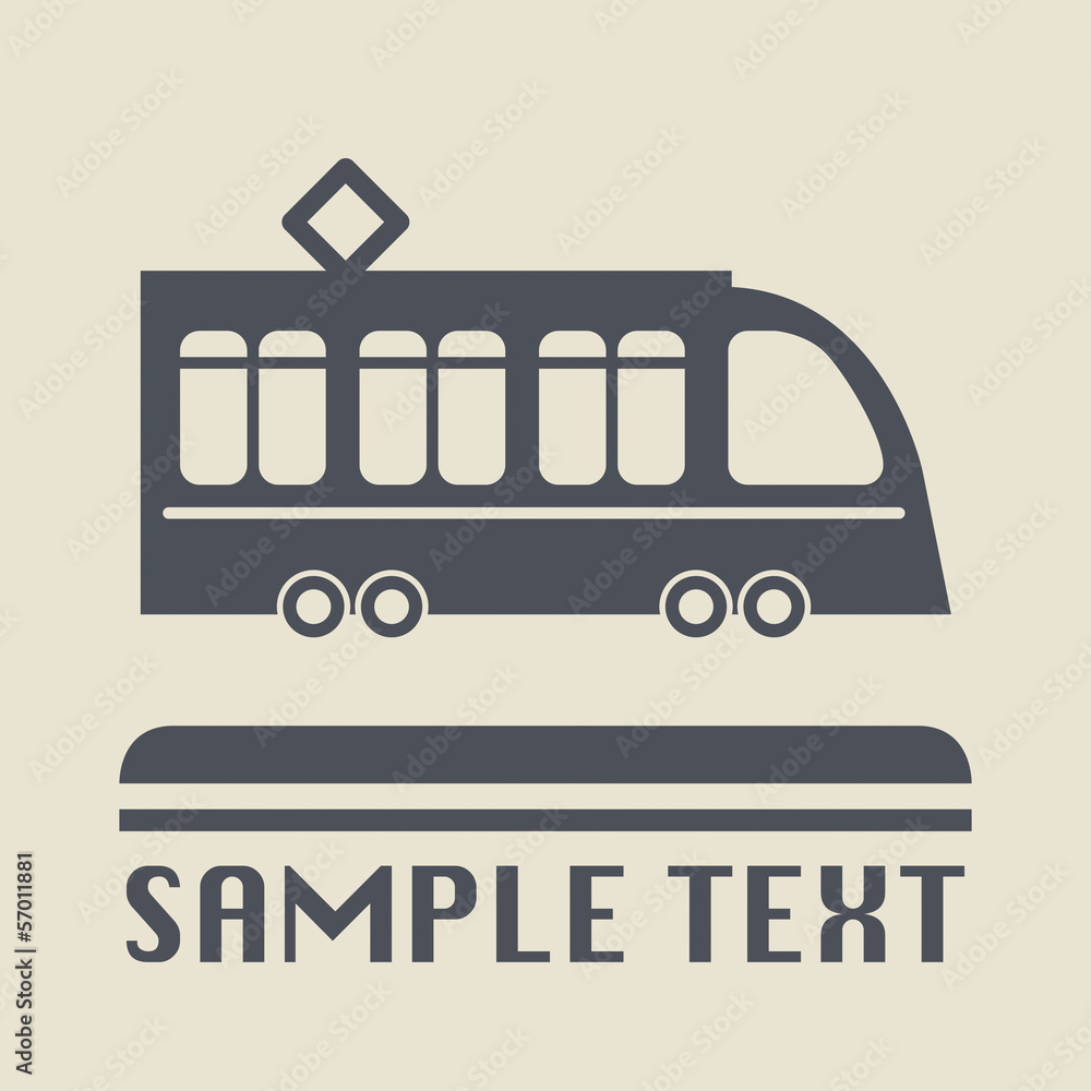 Tramway icon or sign, vector illustration Stock Vector | Adobe Stock