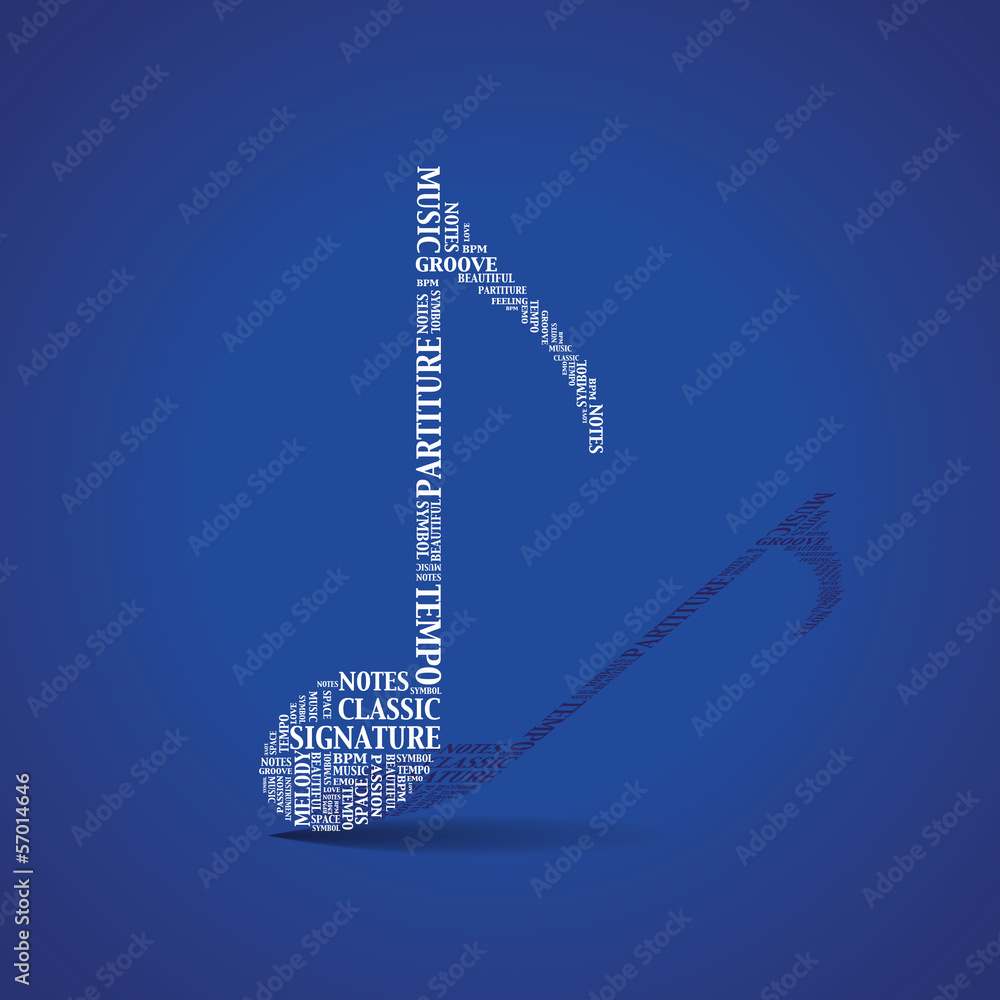 Music note created from words - illustration Stock Illustration | Adobe ...