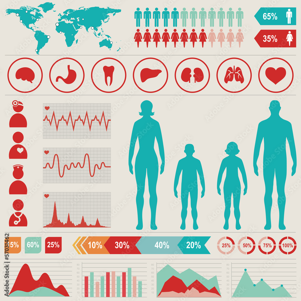 Medical infographic set with charts and other elements. Vector i Stock ...