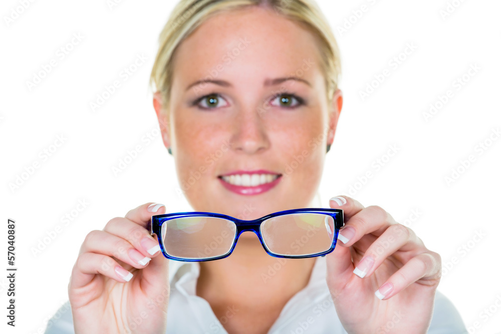 Frau mit Brille Stock-Foto | Adobe Stock