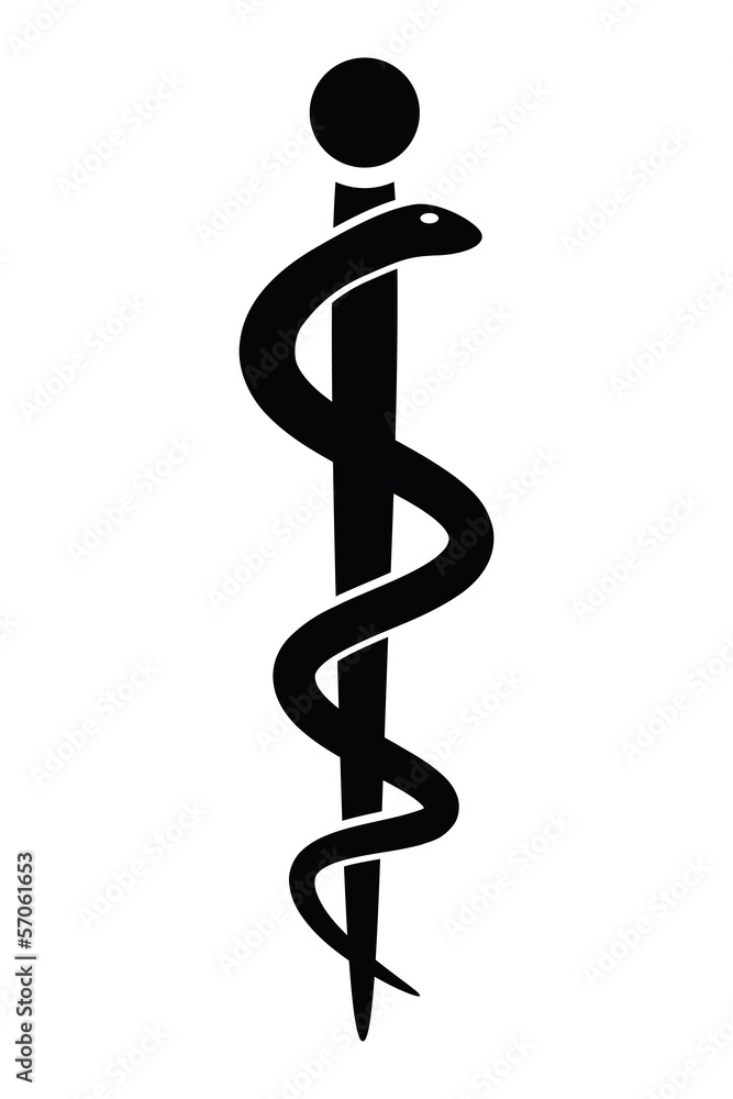 Medical symbol caduceus snake with stick Stock Vector | Adobe Stock Medical symbol caduceus snake with stick Stock Vector | Adobe Stock