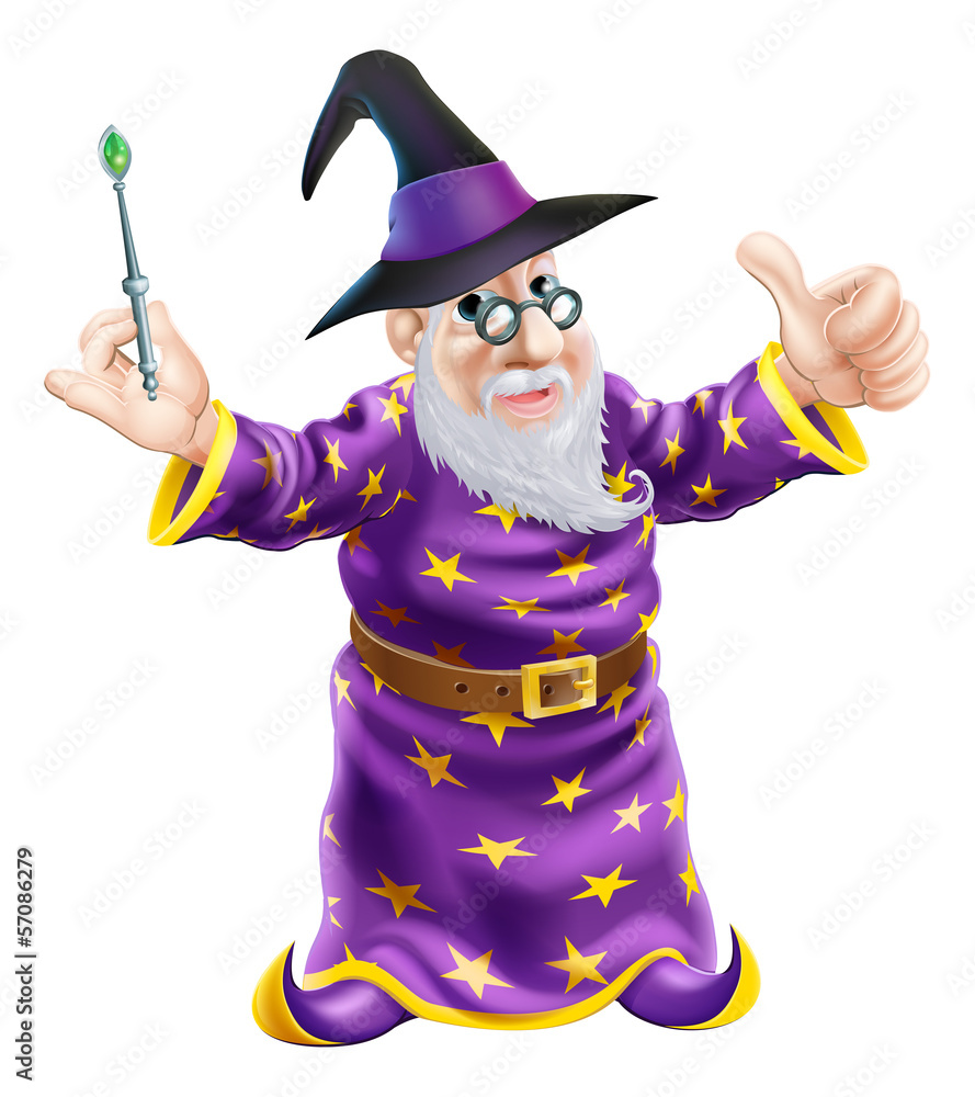 Cartoon Wizard Stock Vector | Adobe Stock