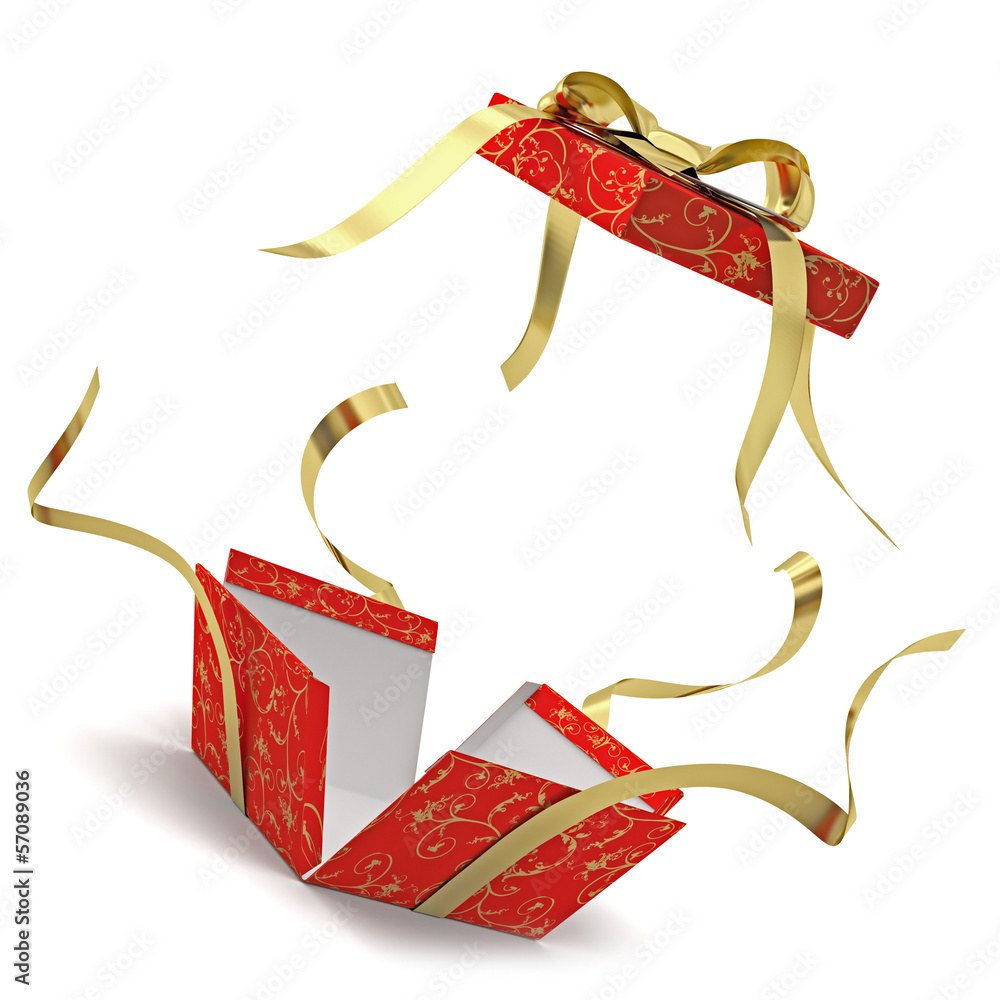Explodes gift box Stock-Illustration | Adobe Stock