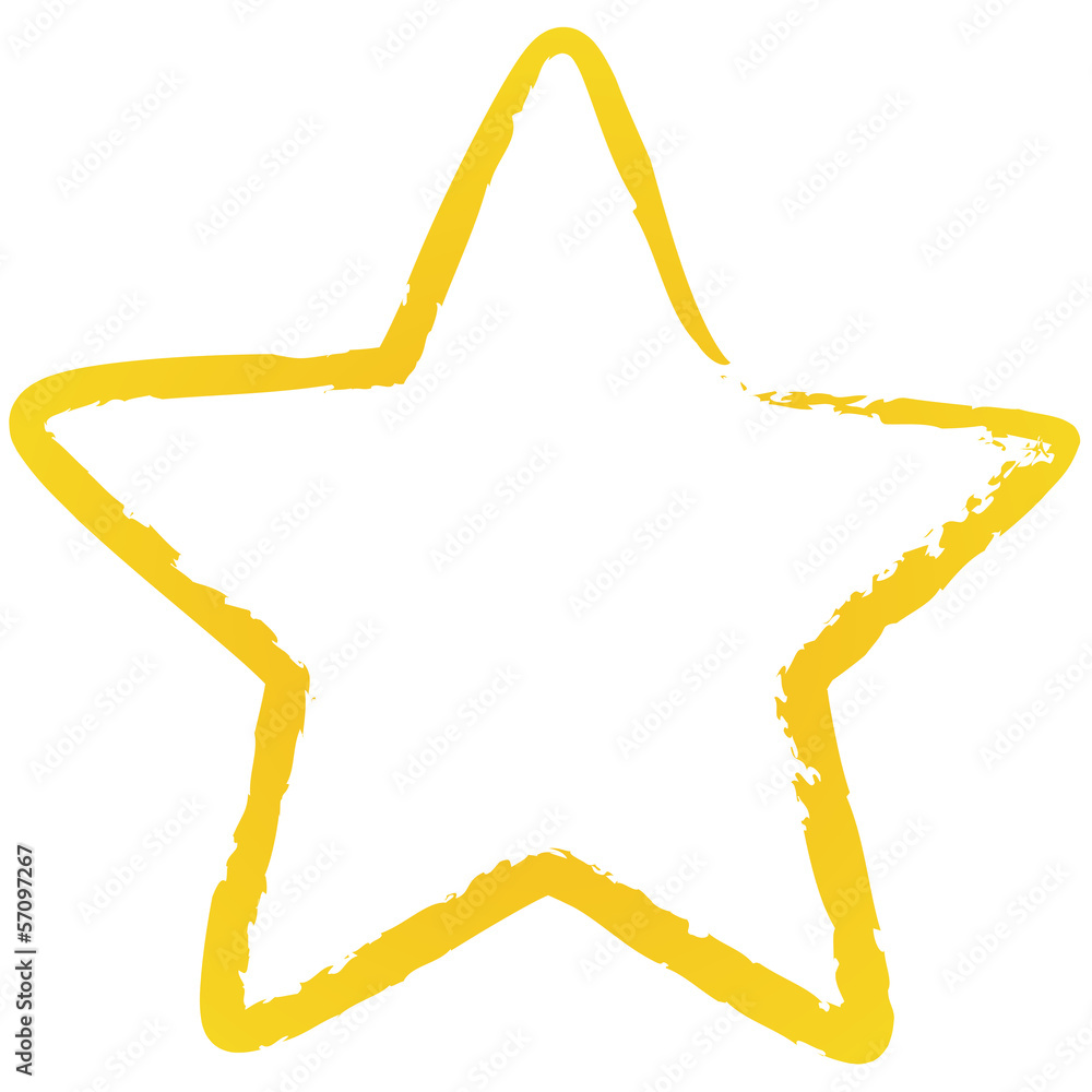 Gelbe Sternkontur, locker gezeichnet, Vektor/freigestellt Stock Vector ...
